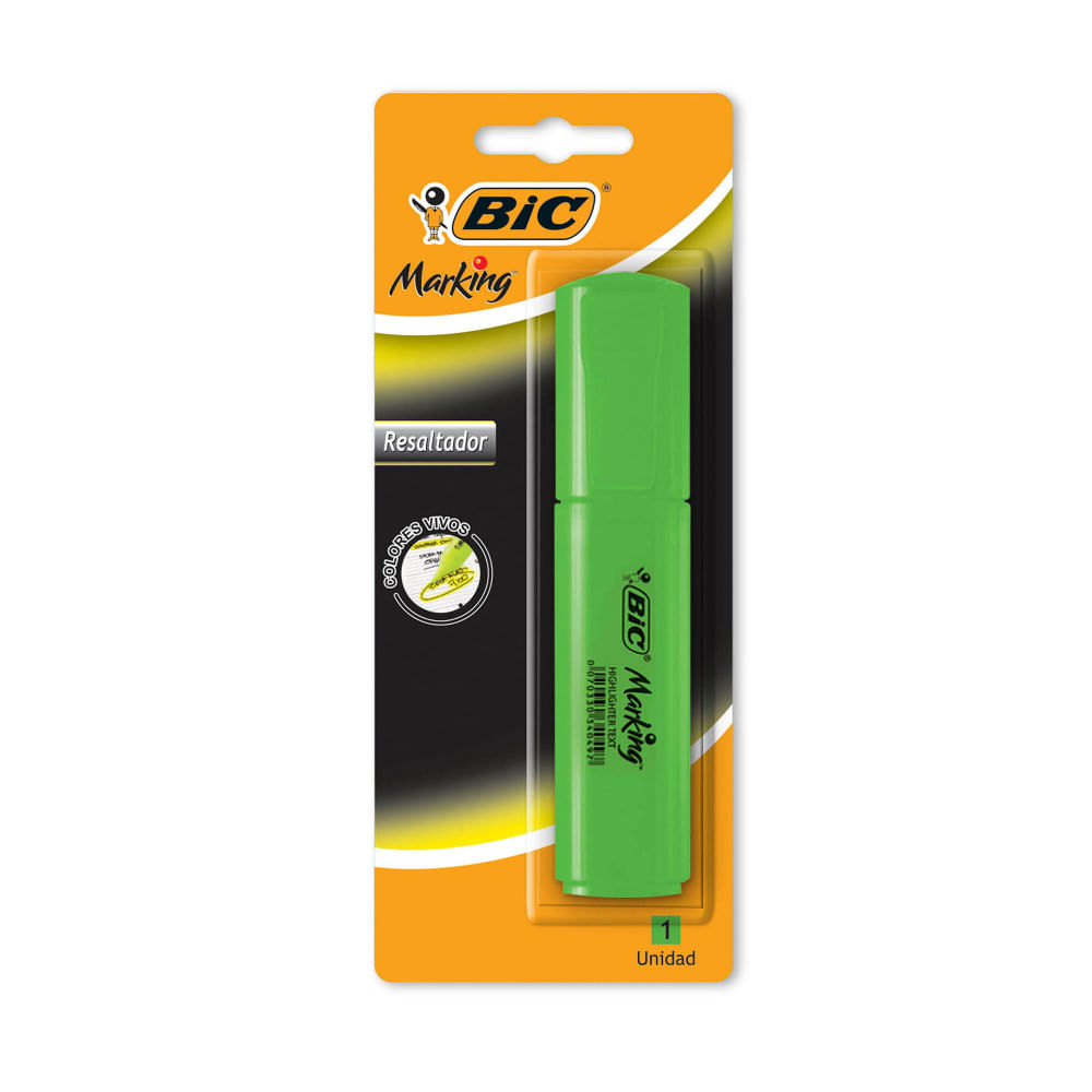 Resaltador BIC Marking High Lighter Text (brite Liner Text) Verde ...