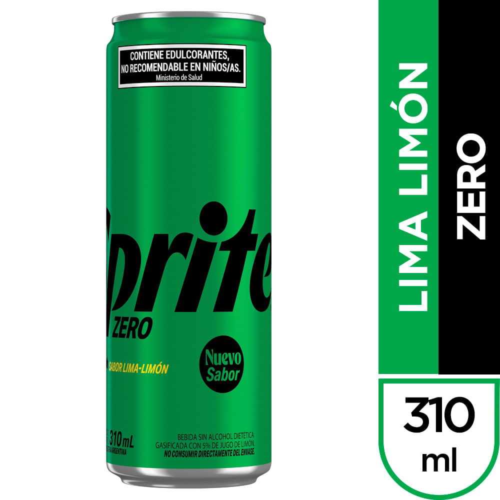 GASEOSA SPRITE ZERO LIMA LIMÓN LATA X 310 ML - hiperlibertad