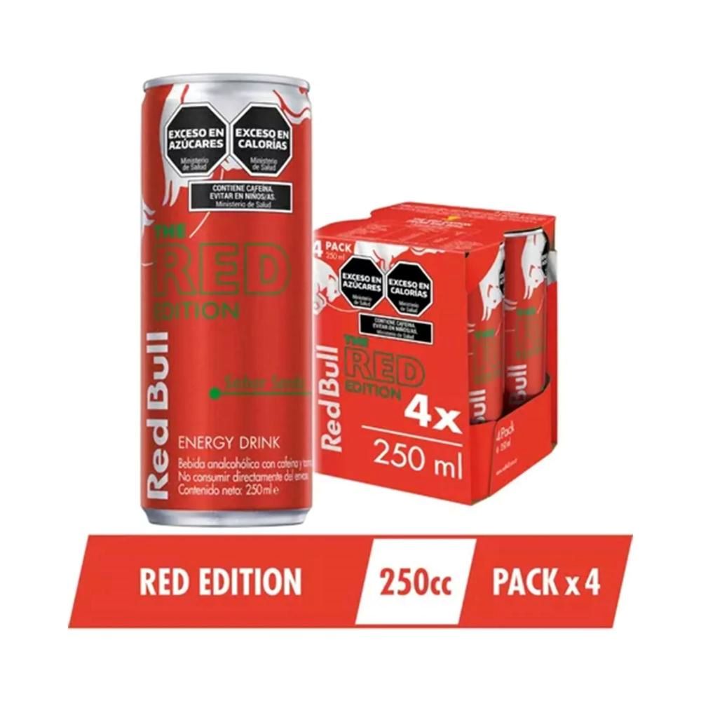 BEBIDA ENERGIZANTE RED BULL RED EDITION 4 U X 250 ML - hiperlibertad